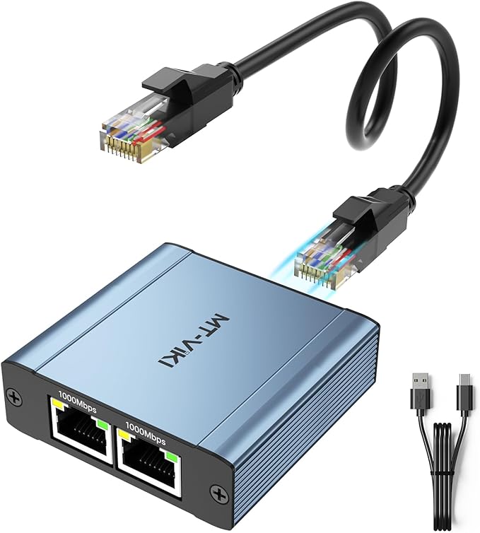 Amazon.com: MT-VIKI Ethernet Splitter 1 to 2 High Speed 1000Mbps ...