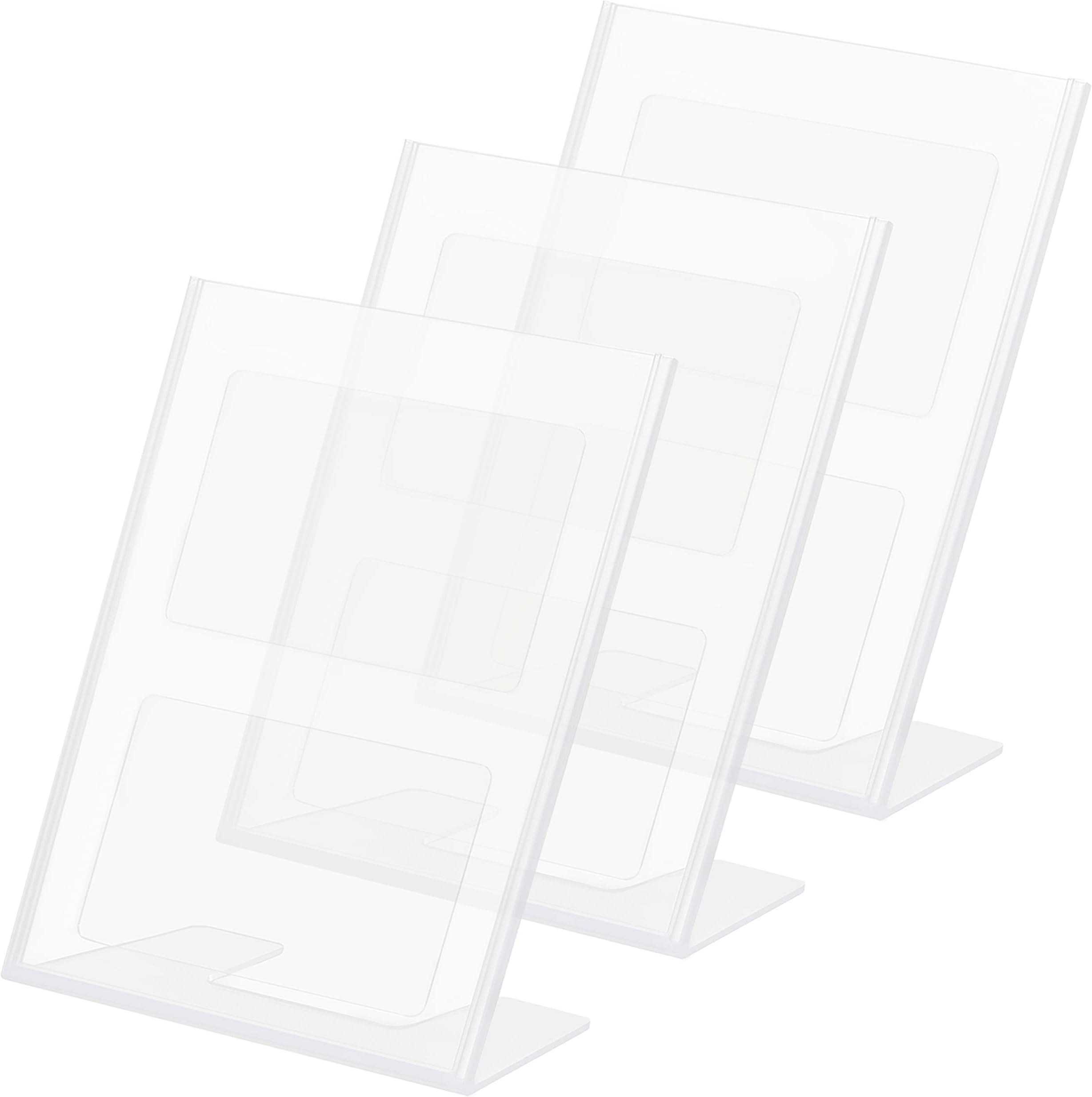 Kurtzy A4 Clear Plastic Sign Holder (3 Pack) - Slanted Portrait Plastic ...
