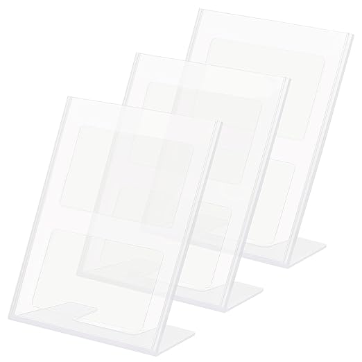 Kurtzy 3 Pack Slant Back Acrylic Display Stand - A4 30 x 21.5 cm Table ...