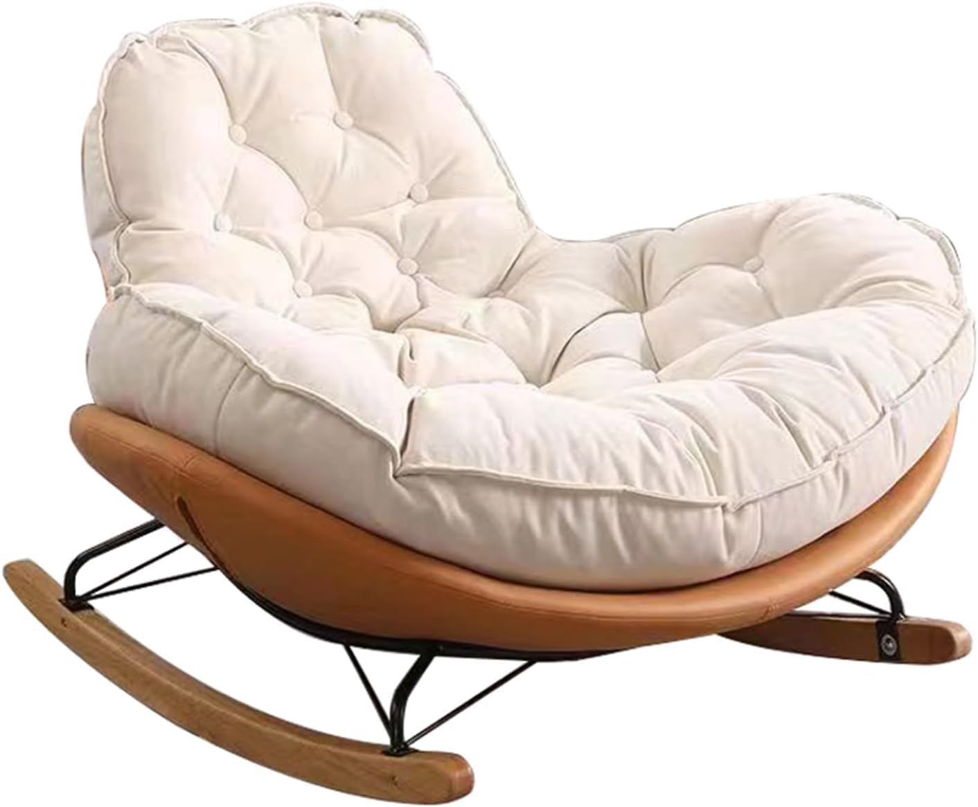 Leisure Rocking Chair and Footstool Set, Indoor Upholstered Rocking ...