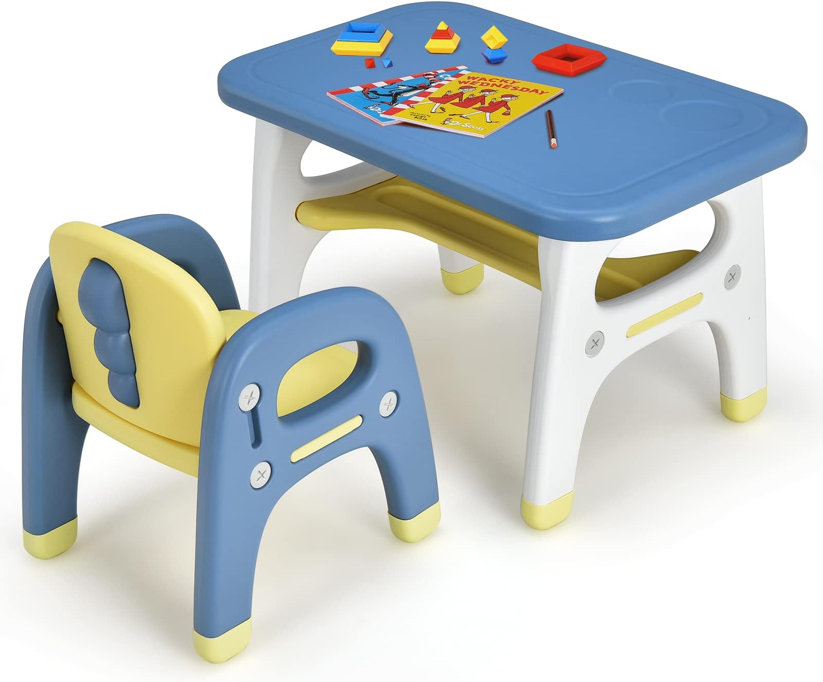Amazon.com: BanaSuper Kid's Drawing Table and Chair Set with Erasable ...