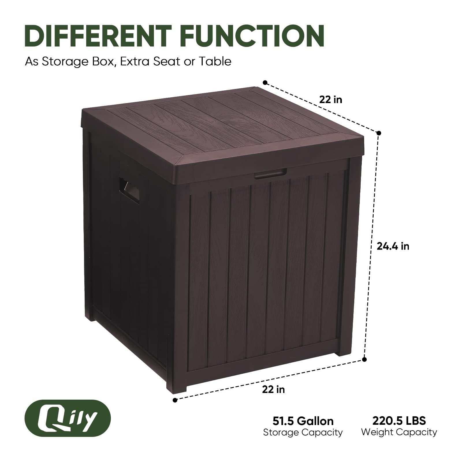 Qily Outdoor Storage Box Waterproof Resin, Outside Cushion Storage ...