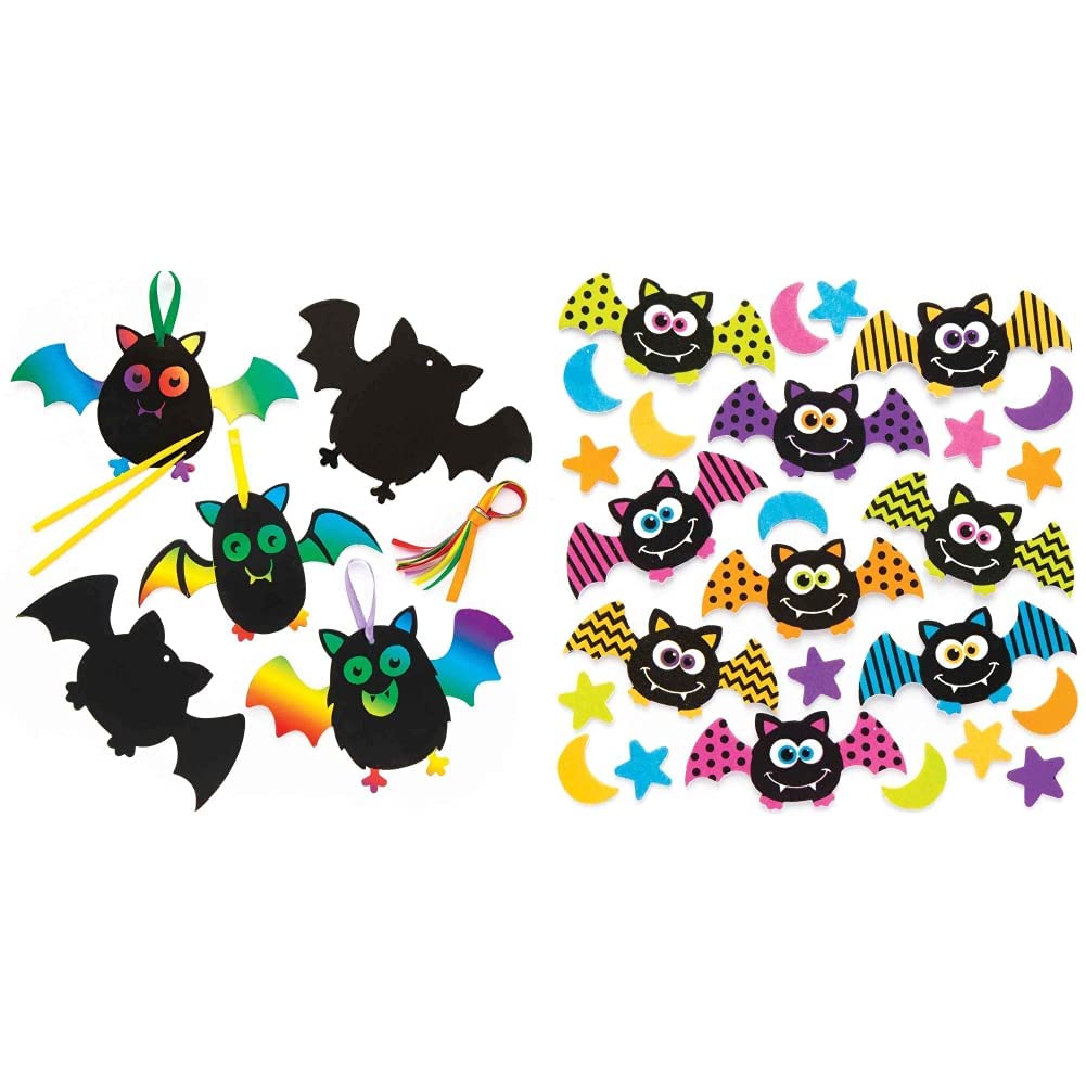 Baker Ross Fledermaus zum Kratzen, Dekorationen für Kinder, Halloween ...