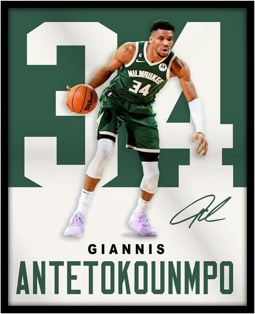 Amazon.com: LAKEXINMART Sport Design Milwaukee Bucks Number 34 ...