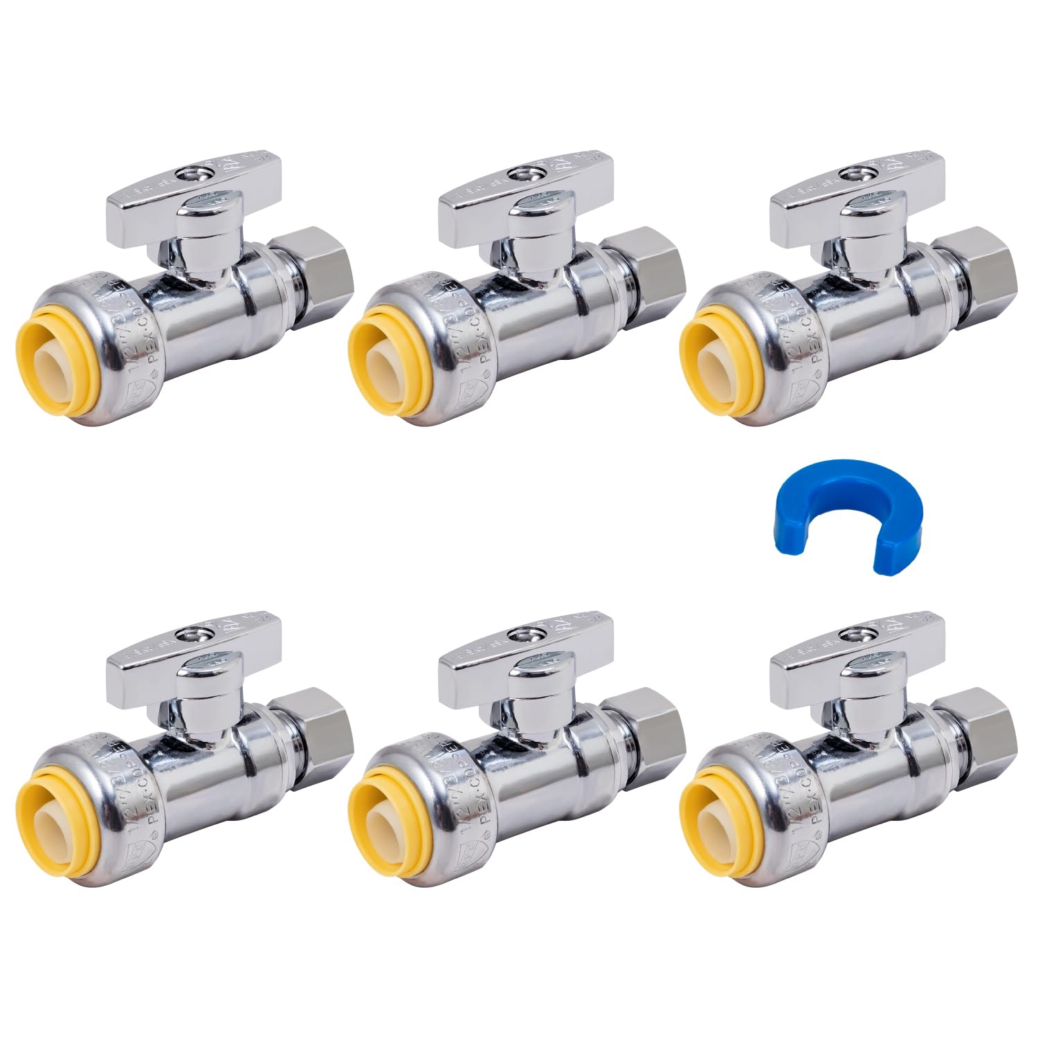 Snapklik.com : Straight Stop Valve, 6-Pack Straight Water Shut Off ...
