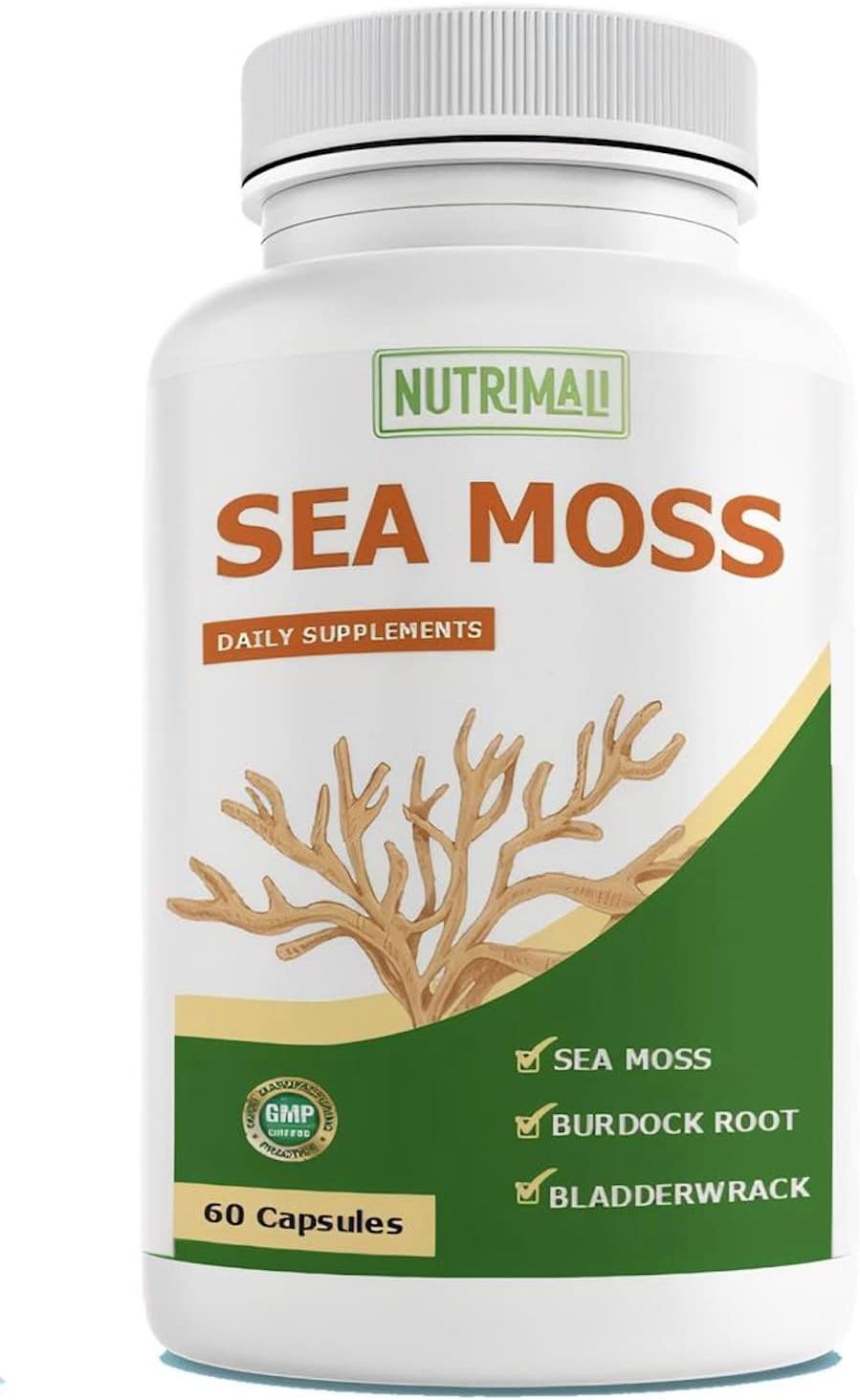 NutriMali Sea Moss, Bladderwrack and Burdock Root Capsules - 60 ...