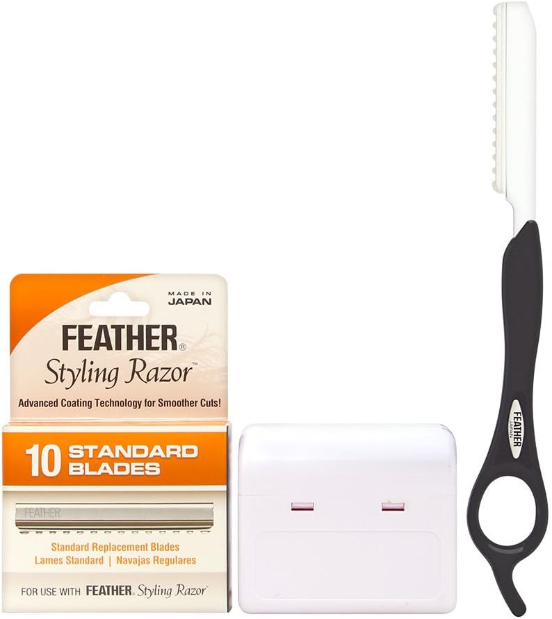 Amazon.com: Feather Styling Razor with Standart Kit, Black : Beauty ...