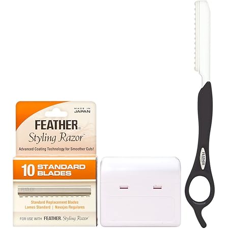Amazon.com: Feather Styling Razor with Standart Kit, Black : Beauty ...