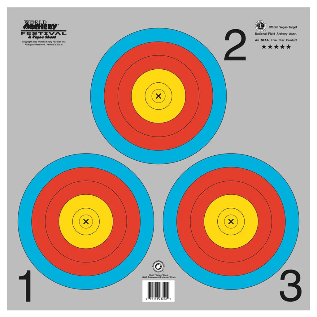 Archery Target Faces 10-Pack 40cm 3-Spot Color – Paper Targets For ...