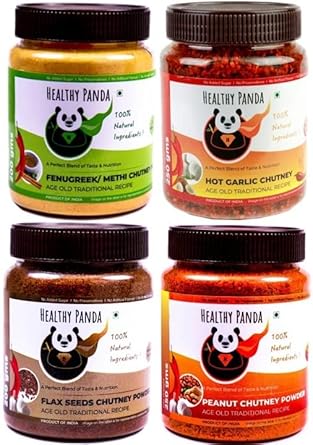 HEALTHY PANDA (125Gms X 4) Chutney Combo - Methi Chutney Powder + Flax ...