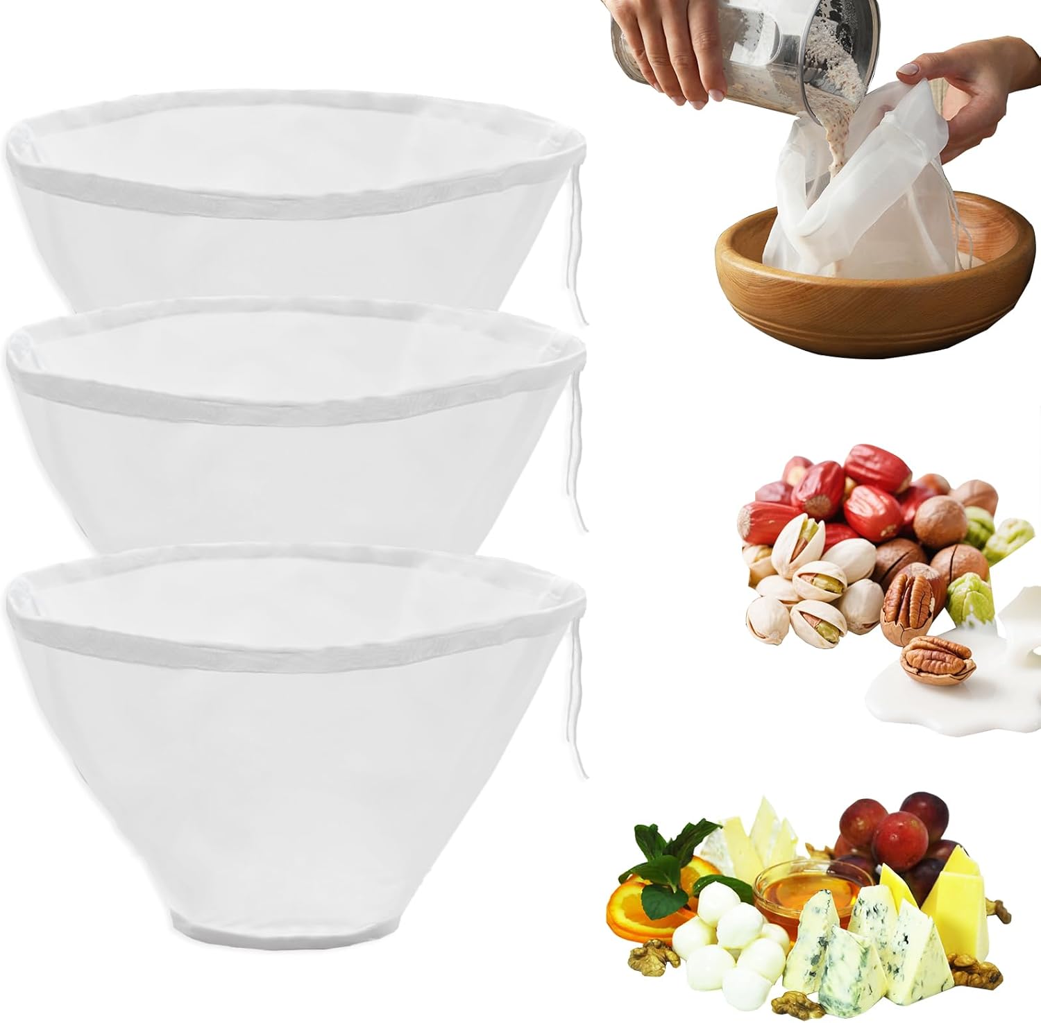 Amazon.com: Strainer for Juicing Strainers Fine Mesh Nut Bag Juice ...