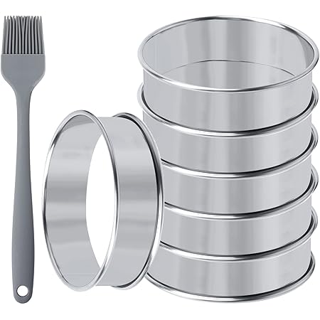 Amazon.com: English Muffin Rings 3.5" - Non Stick Crumpet Rings for ...