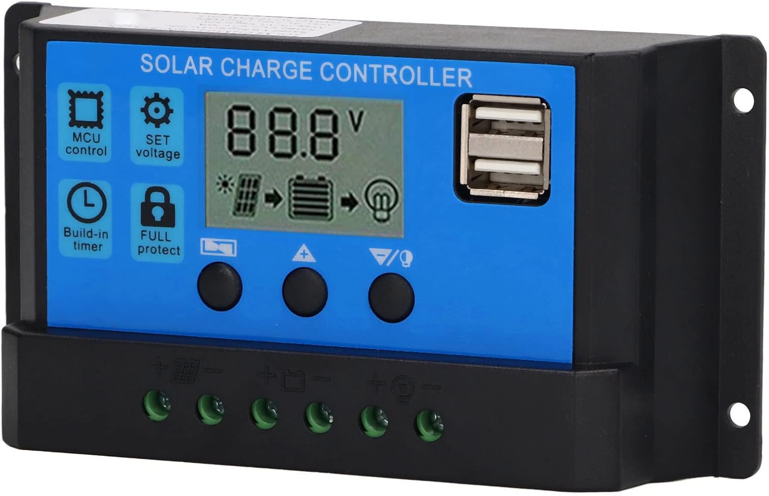 Amazon.com : Solar Panel Controller, 12V 24V PWM Solar Controller LCD ...