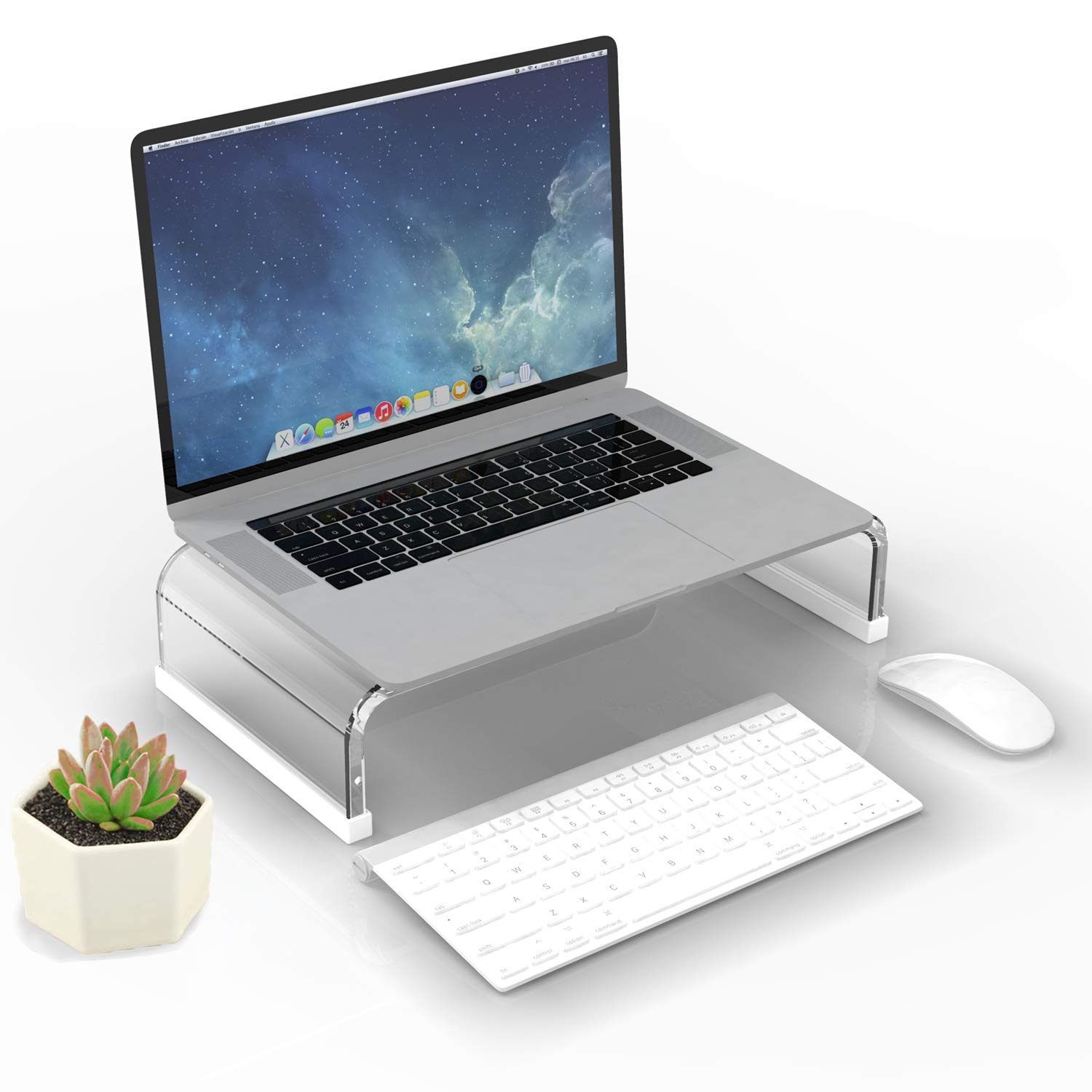 Richboom Acrylic Monitor Stand, Monitor Riser 15 x 8 x 3.5 inches, PC ...