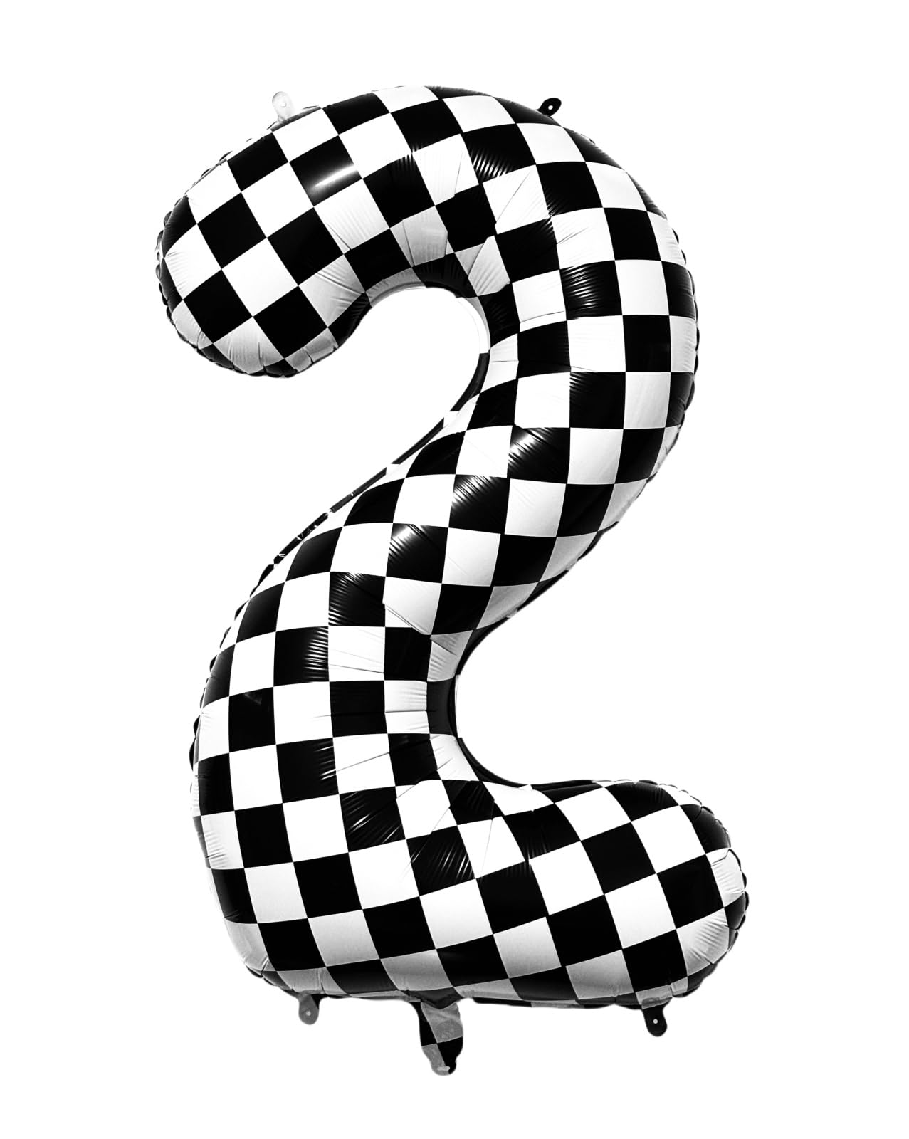 Amazon.com: Kwuz 40 Inch Checkered Birthday Balloon Number 2 Boys Two ...