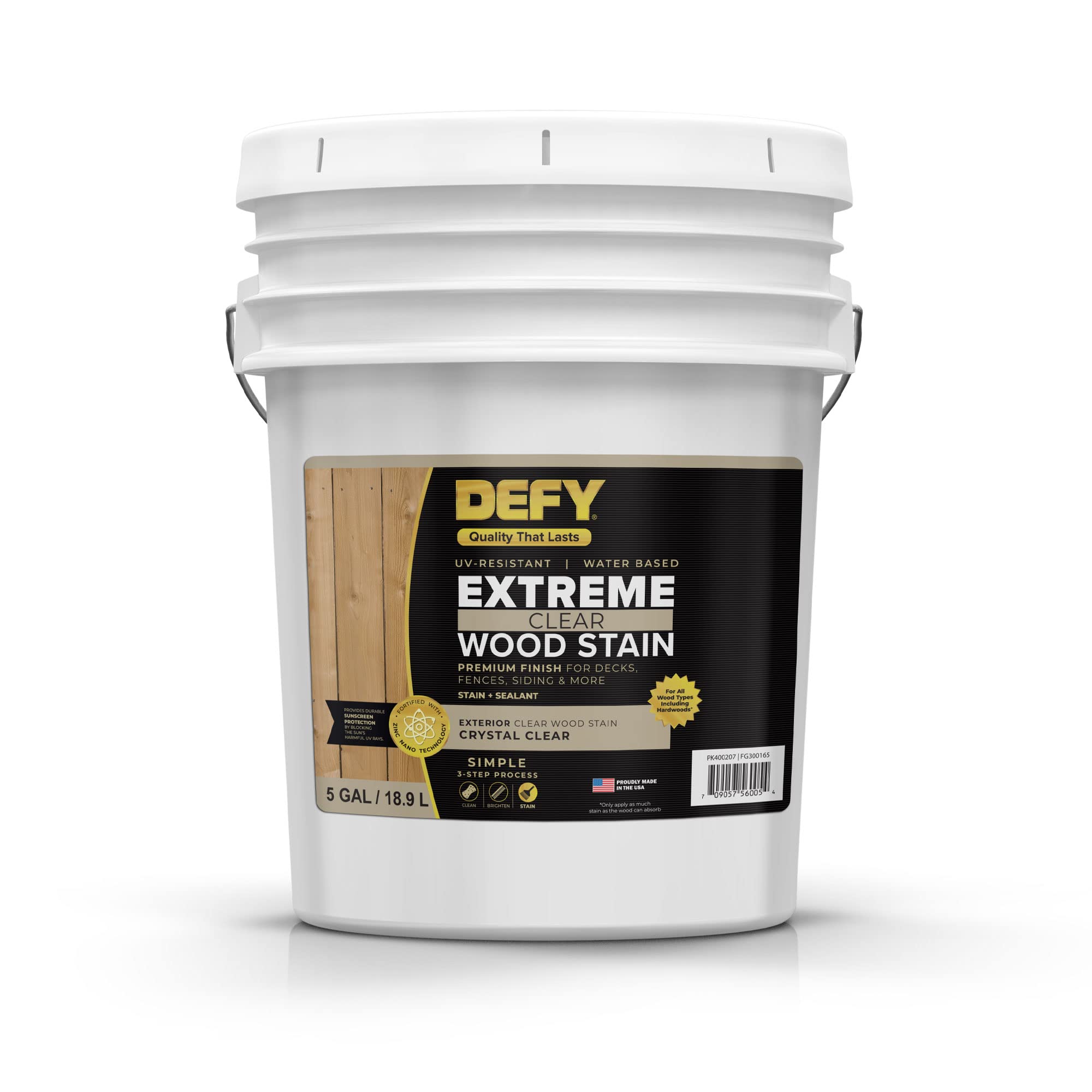 DEFY Extreme 5 Gallon Exterior Wood Stain, Crystal Clear - Household ...