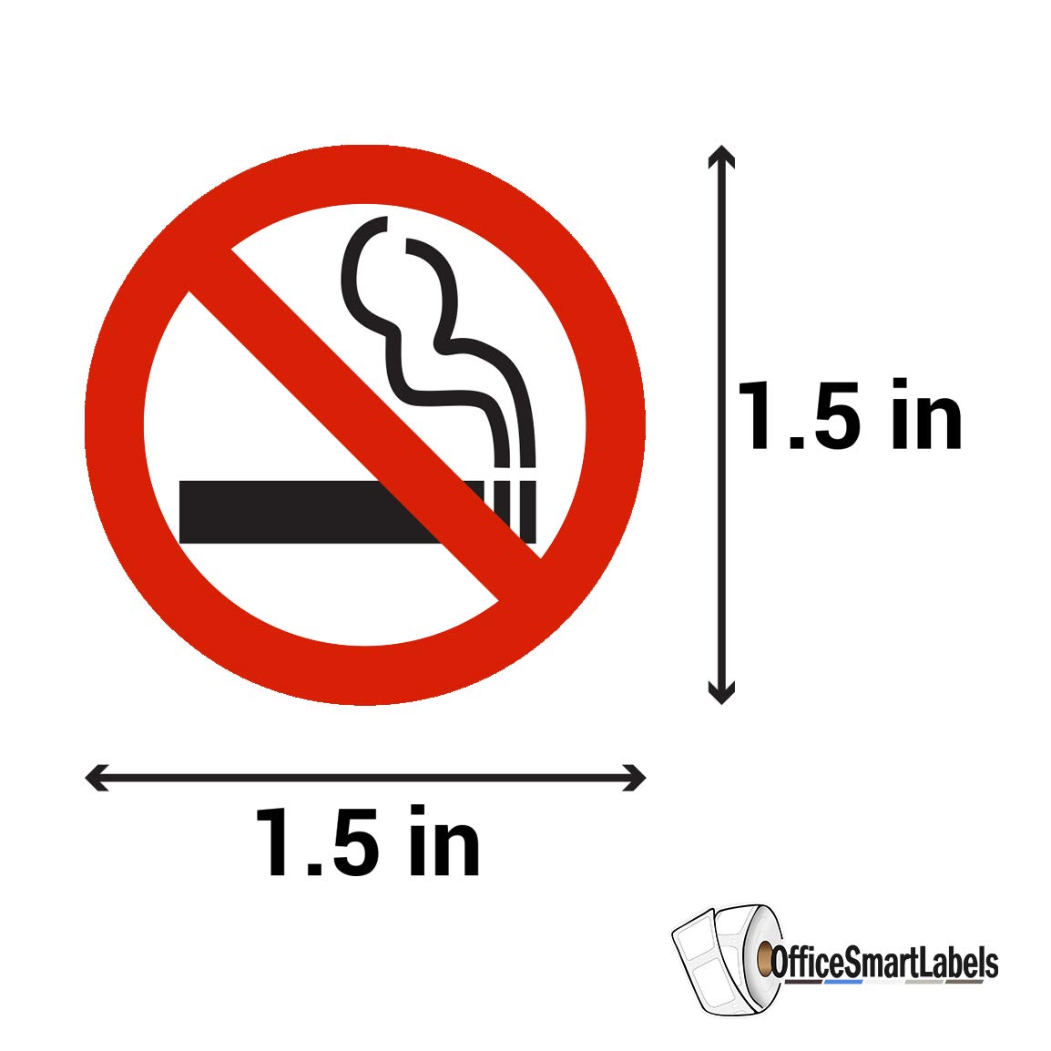 Snapklik.com : No Smoking Sign - 1.5" Round Circle Dots For Business ...