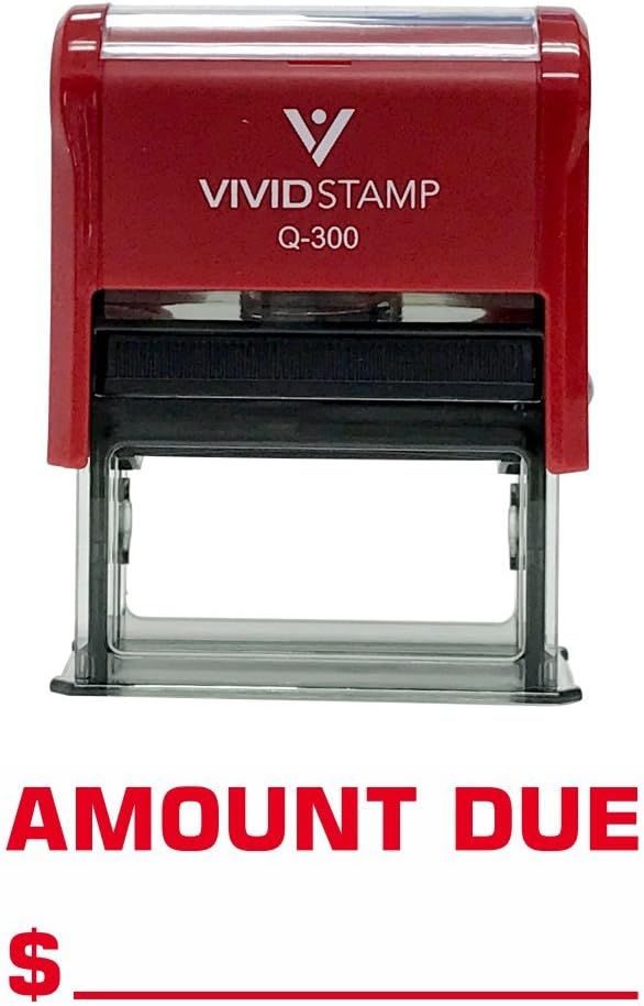Amazon.com : Amount Due Self Inking Rubber Stamp (Red Ink) - Large ...