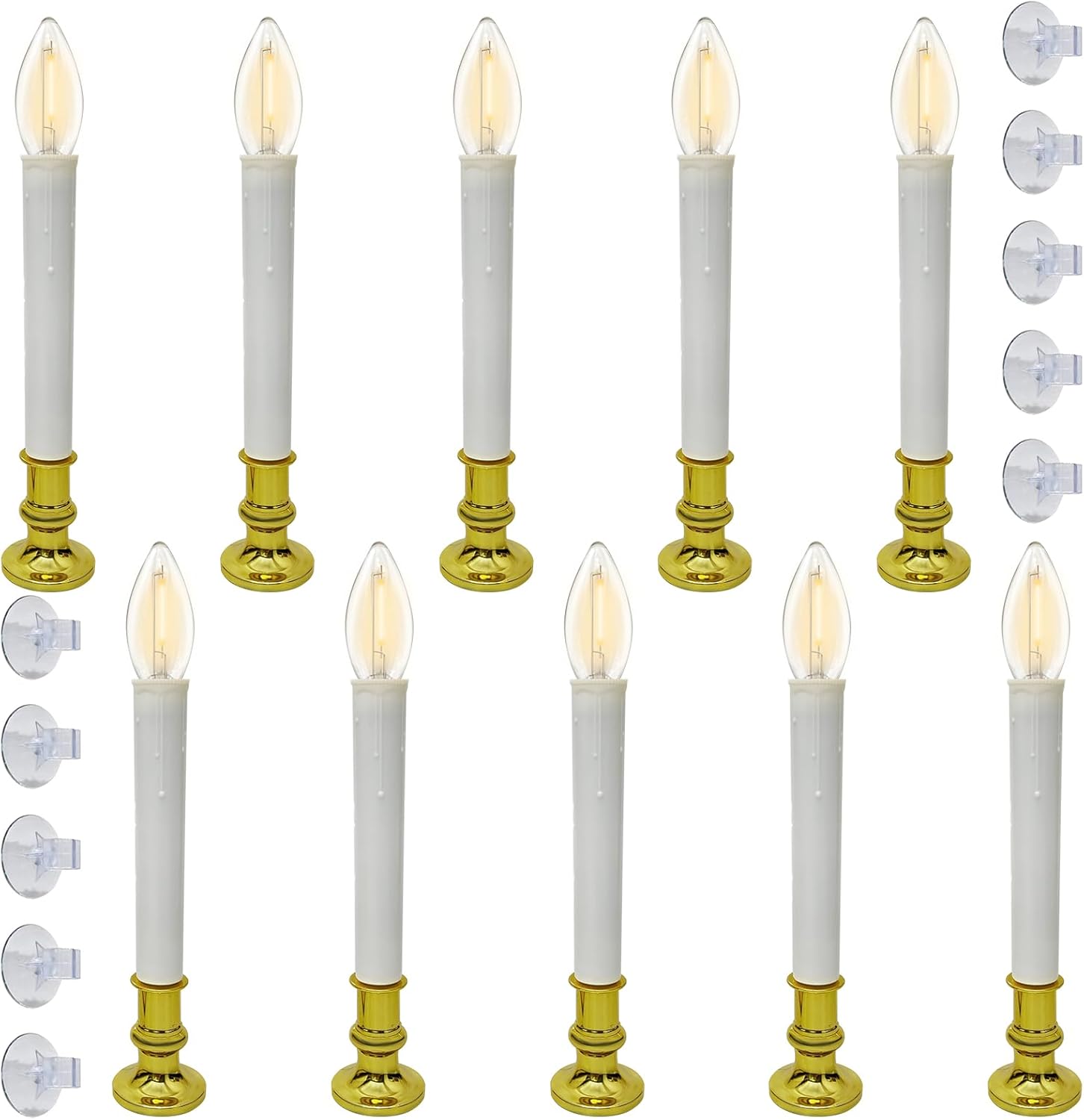 Amazon.com: 10 Pack Battery Operated Christmas Window Candles Lights ...