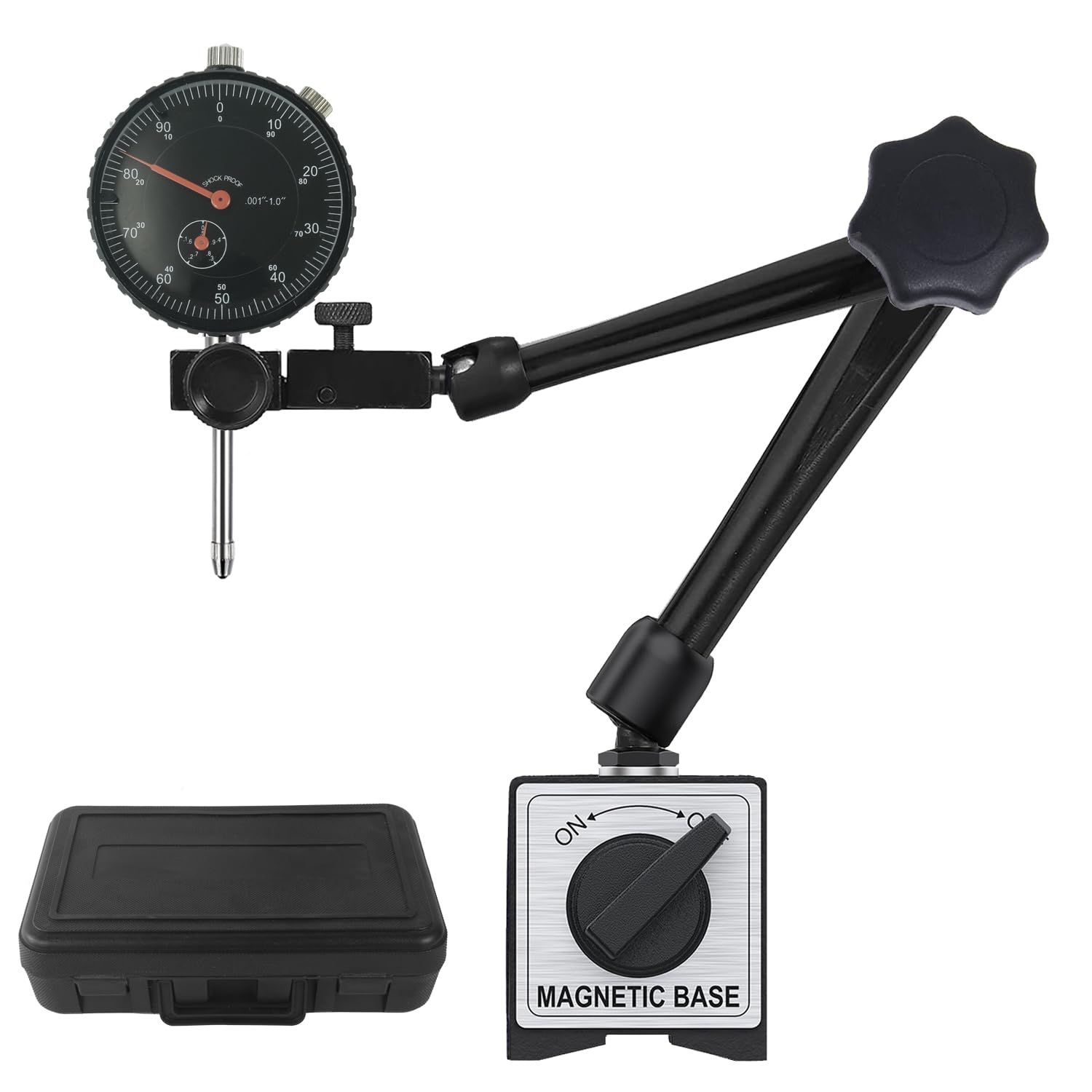 HDLNKAK Dial Indicator Gauge and Magnetic Base, 0-1"/0.001"Dial ...