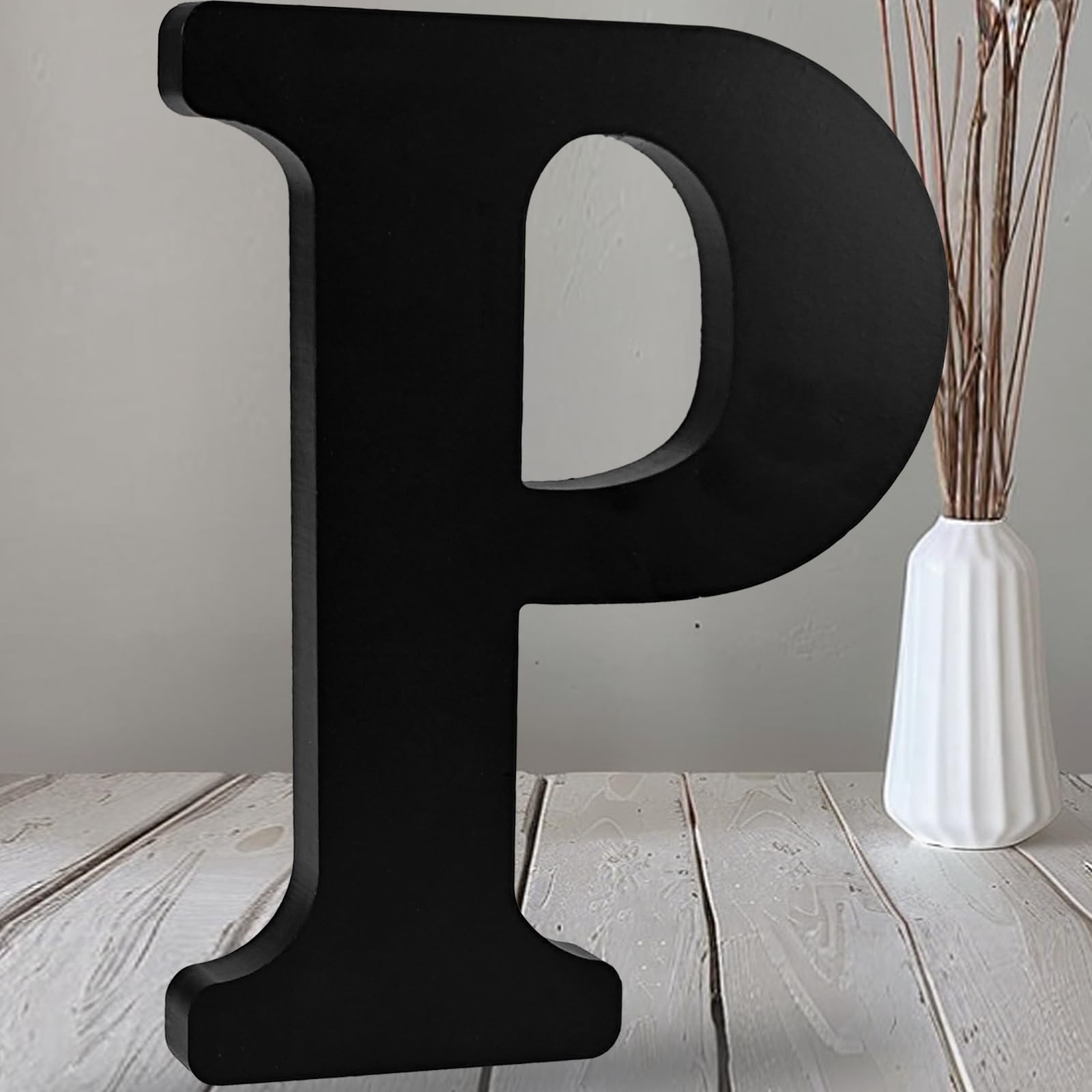 Amazon.com: AOCEAN 12 inch Black Wood Letters Unfinished Wood Letters ...