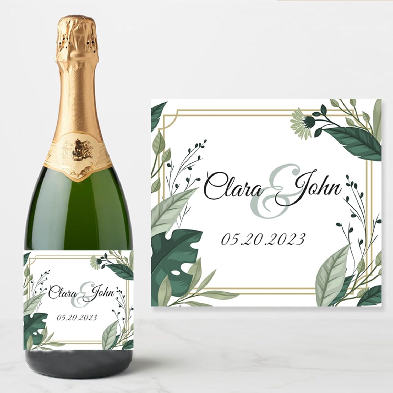 Amazon.com: 20 PCS Custom Photo Wedding Champagne Bottle Labels, Wine ...