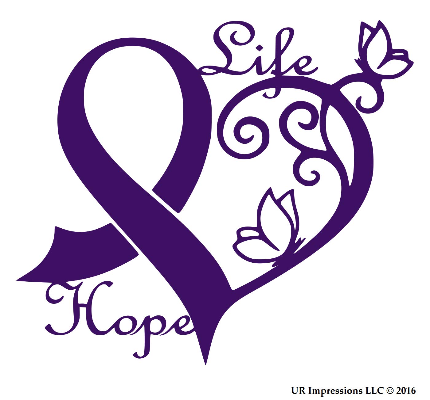 Purple Butterfly Cancer Ribbons