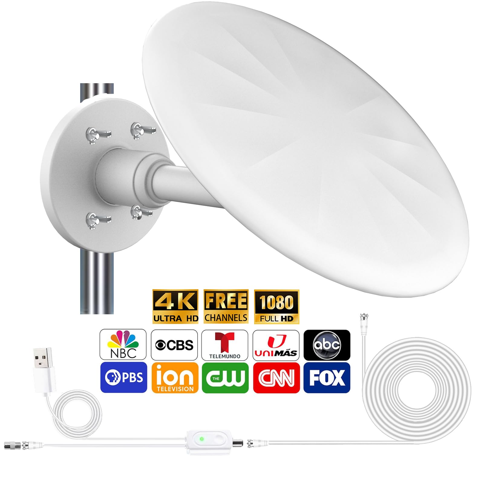 Amazon.com: Outdoor TV Antenna for Smart TV, 720° Long Range Omni ...