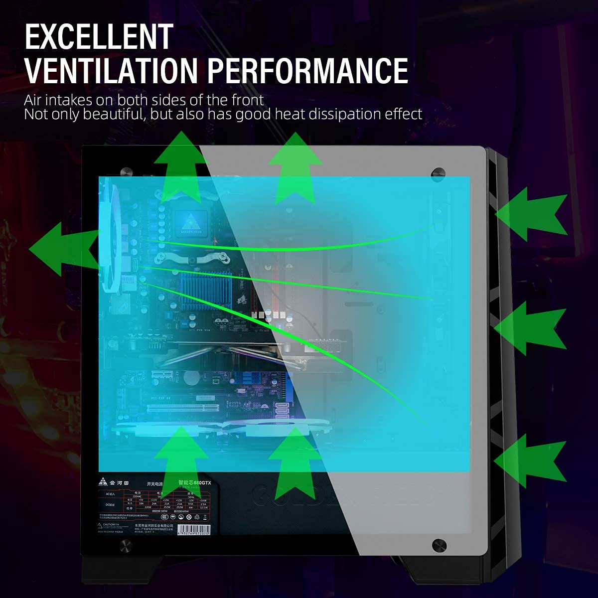 GOLDEN FIELD Z7 Computer Case Gaming PC Case ATX Case Micro ATX / ITX ...