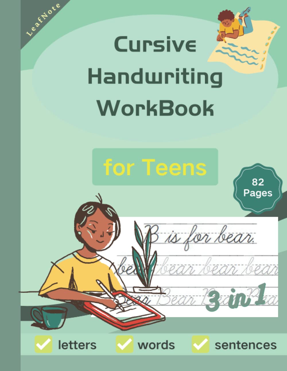 Buy Cursive Handwriting Workbook For Teens: American Cursive ...