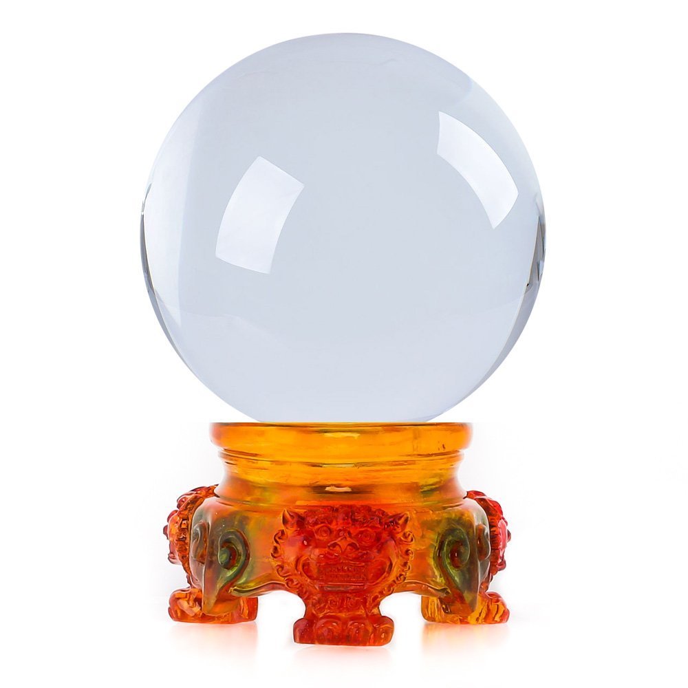 Amazon.com: Amlong Crystal 3 inch (80mm) Clear Crystal Ball with ...