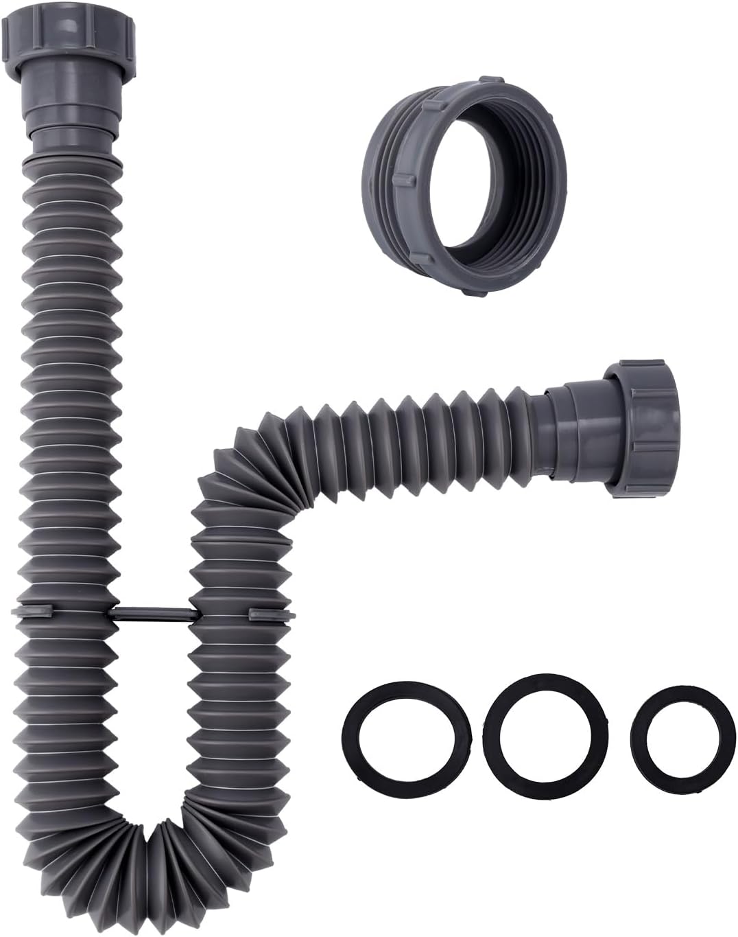 Sink Drain Kit, 1-1/2 Inch Expandable Flexible P-Trap 7.5 Inch - 17.7 ...