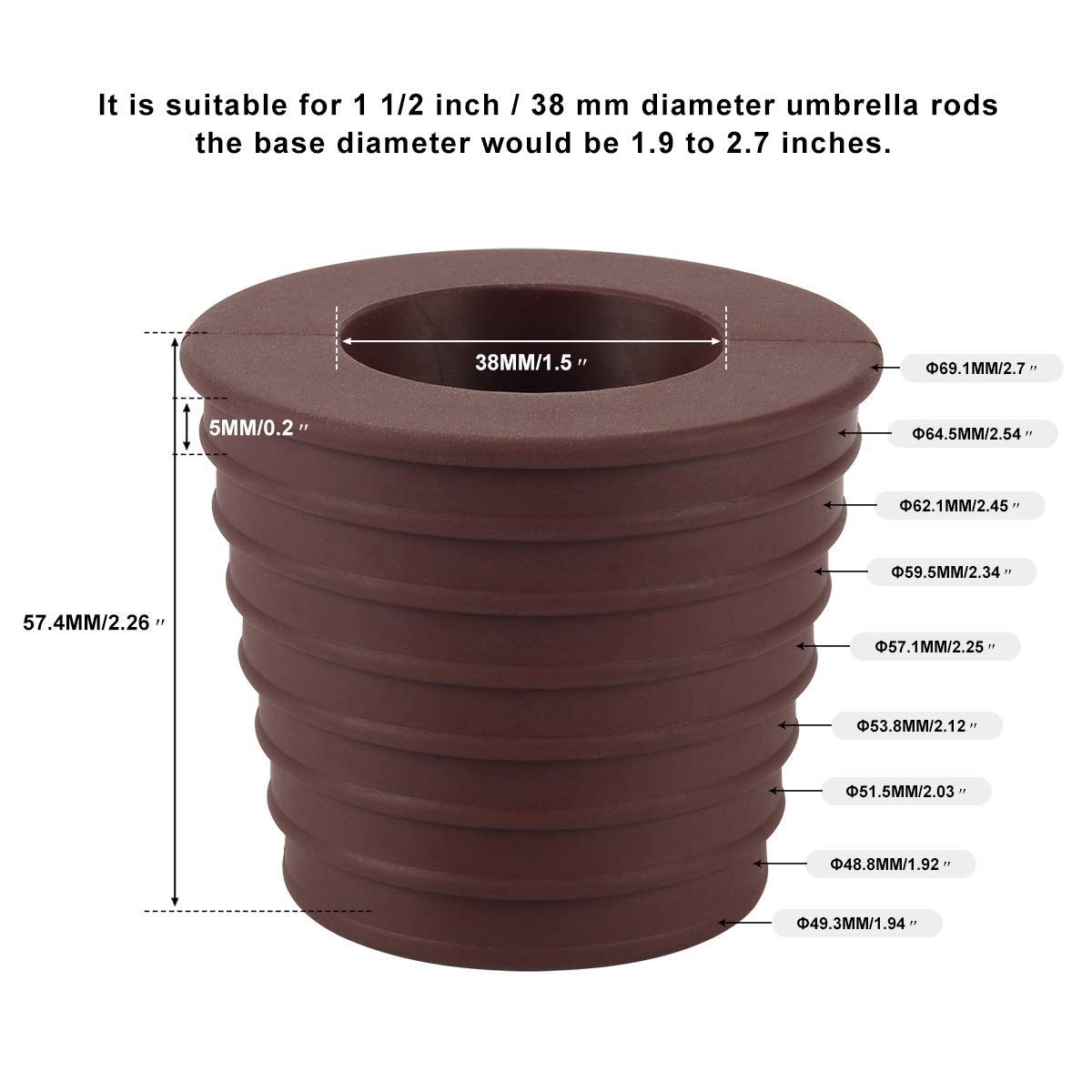 Snapklik.com : Umbrella Cone Wedge For Patio Table Hole Opening Or ...