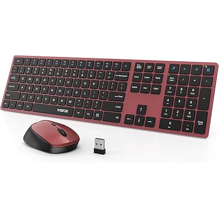 Amazon.com: Wireless Keyboard and Mouse Combo, WisFox 2.4G Full-Size ...