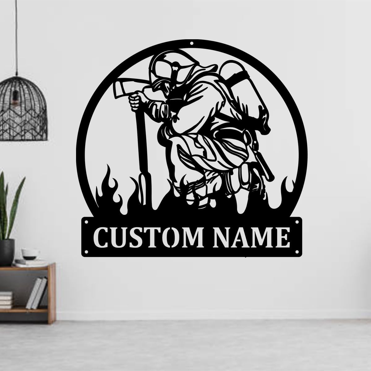 Amazon.com: Custom Firefighter Metal Wall Art, Personalized Fireman ...