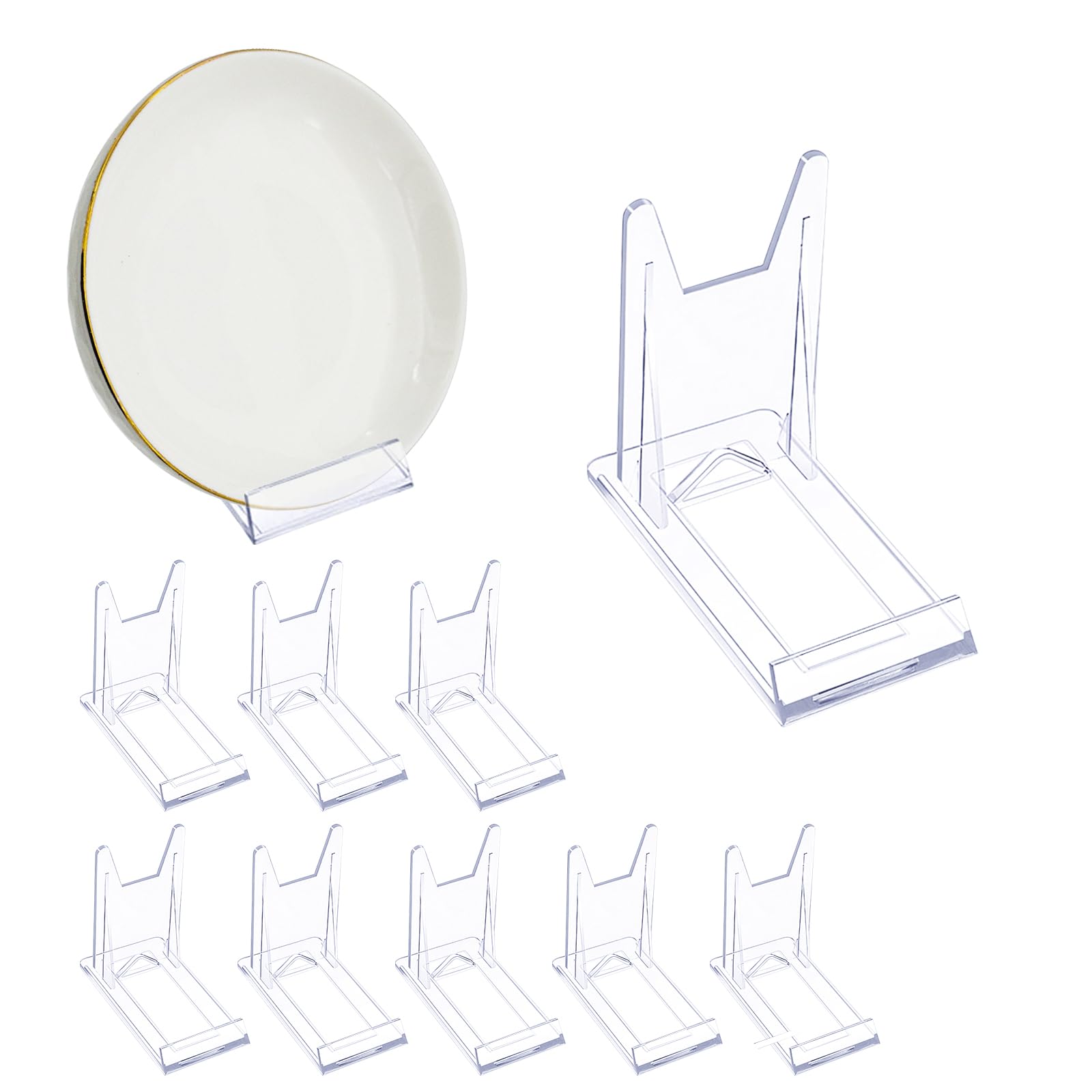 CANGCANG 10 Pcs CD Display Stand Clear Plate Plastic Stand, Book Stands ...