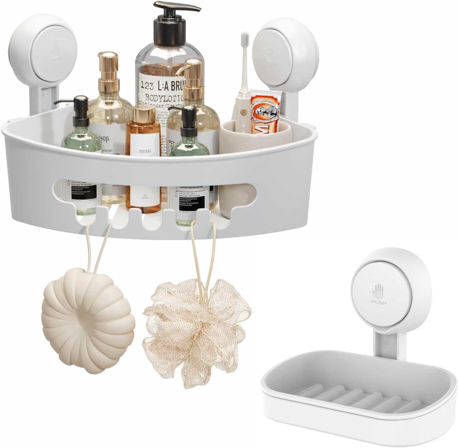 Amazon.com: LEVERLOC Soap Holder Soap Dish for Shower and Corner Shower ...