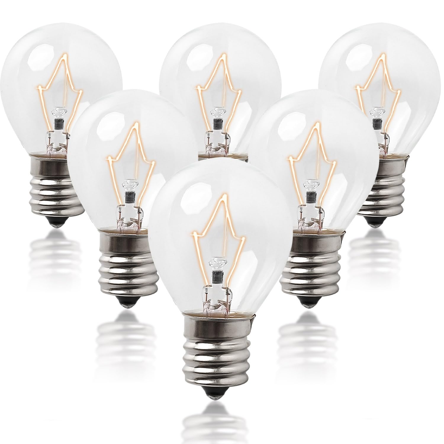 Seentech 6 Pack S11 E17 Middle Base 40 Watt 120V Incandescent Bulbs ...