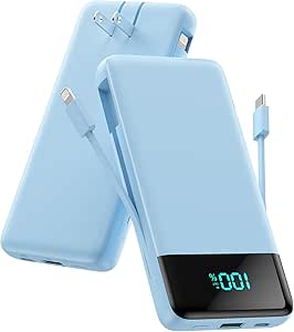 Amazon.com: Portable Charger for iPhone with Built in Cables and Wall ...