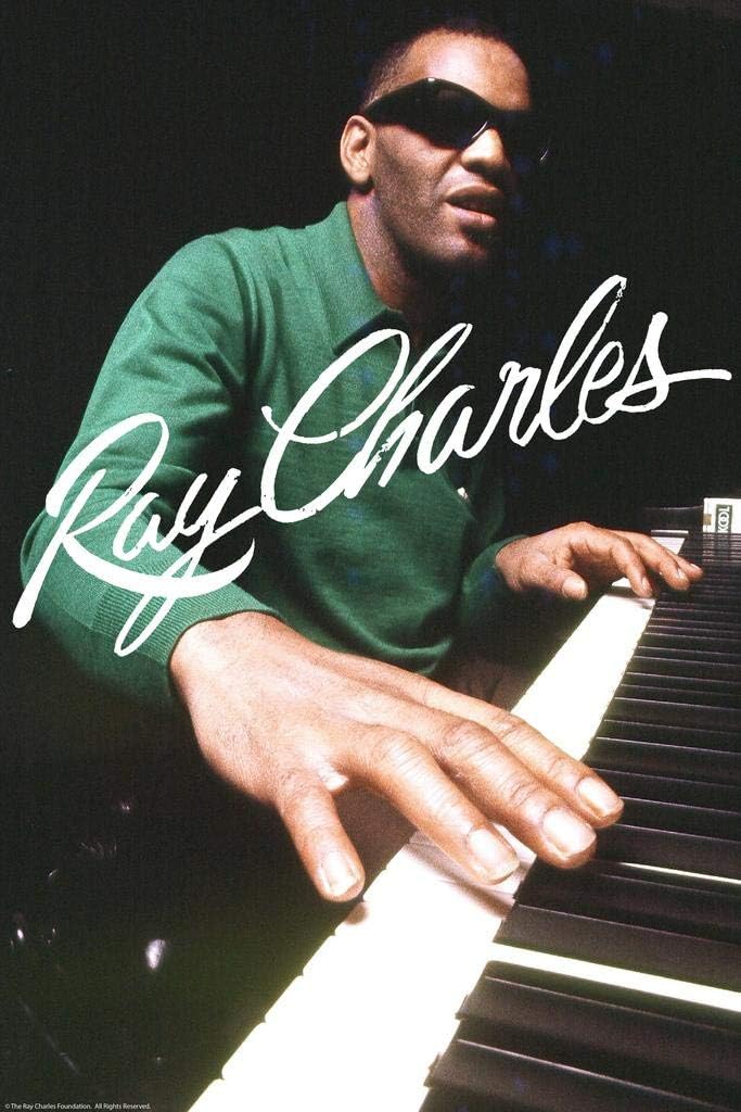 Amazon.com: Ray Charles Playing Piano Signature Music Cool Wall Art ...
