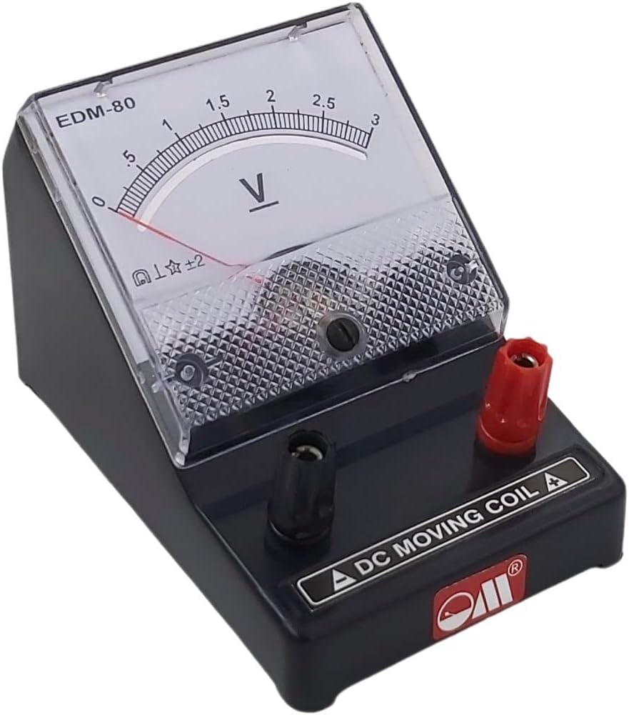 Om Meters EDM-80 Desk Stand Analog 0-3V DC Moving Coil Voltmeter (BLACK) : Amazon.in: Industrial ...