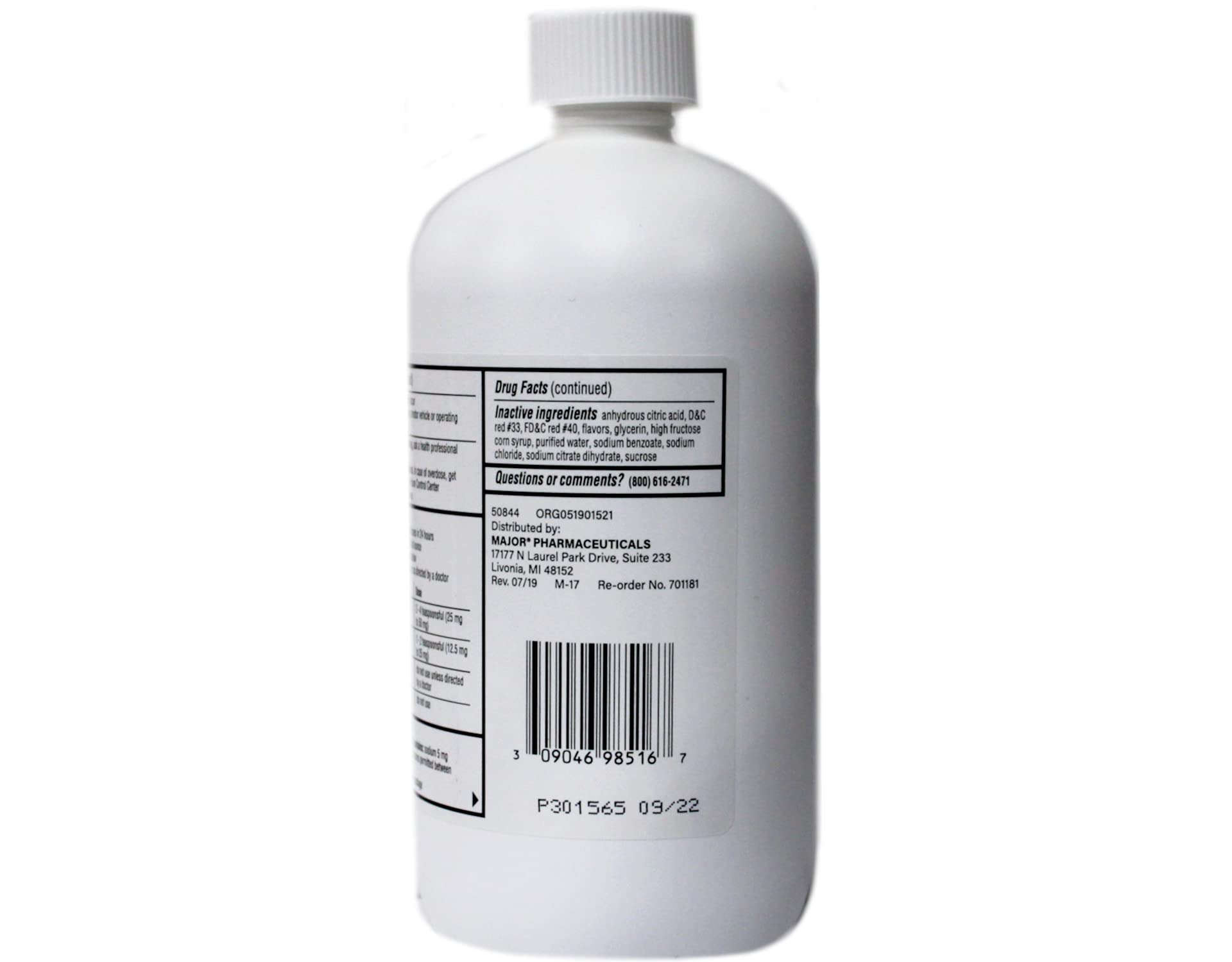 Buy Major Diphenhydramine HCI 12.5mg/5 mL Oral Solution, Cherry, 16 ...