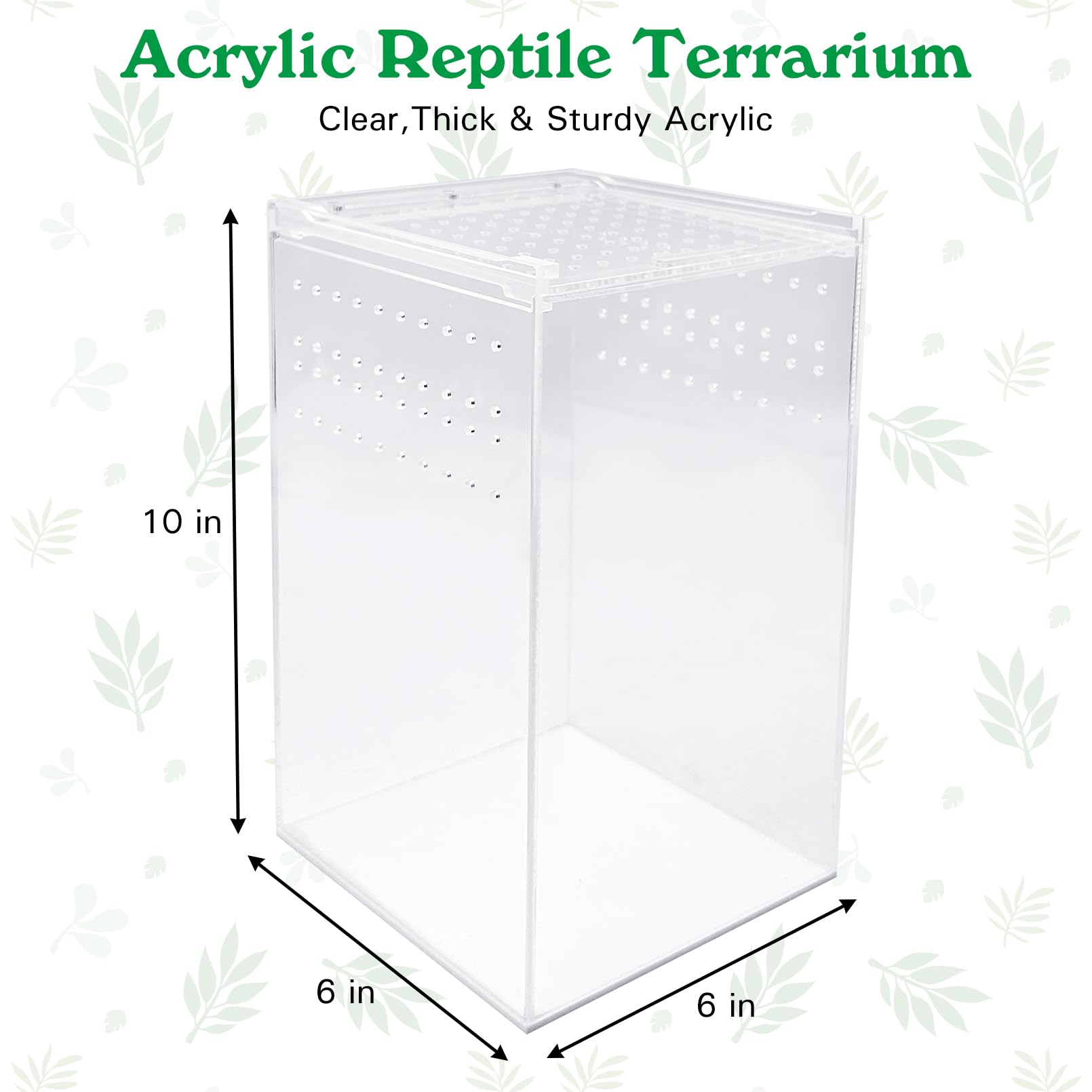 Snapklik.com : Reptile Terrarium Enclosure 6"x6"x10" Tall Acrylic ...