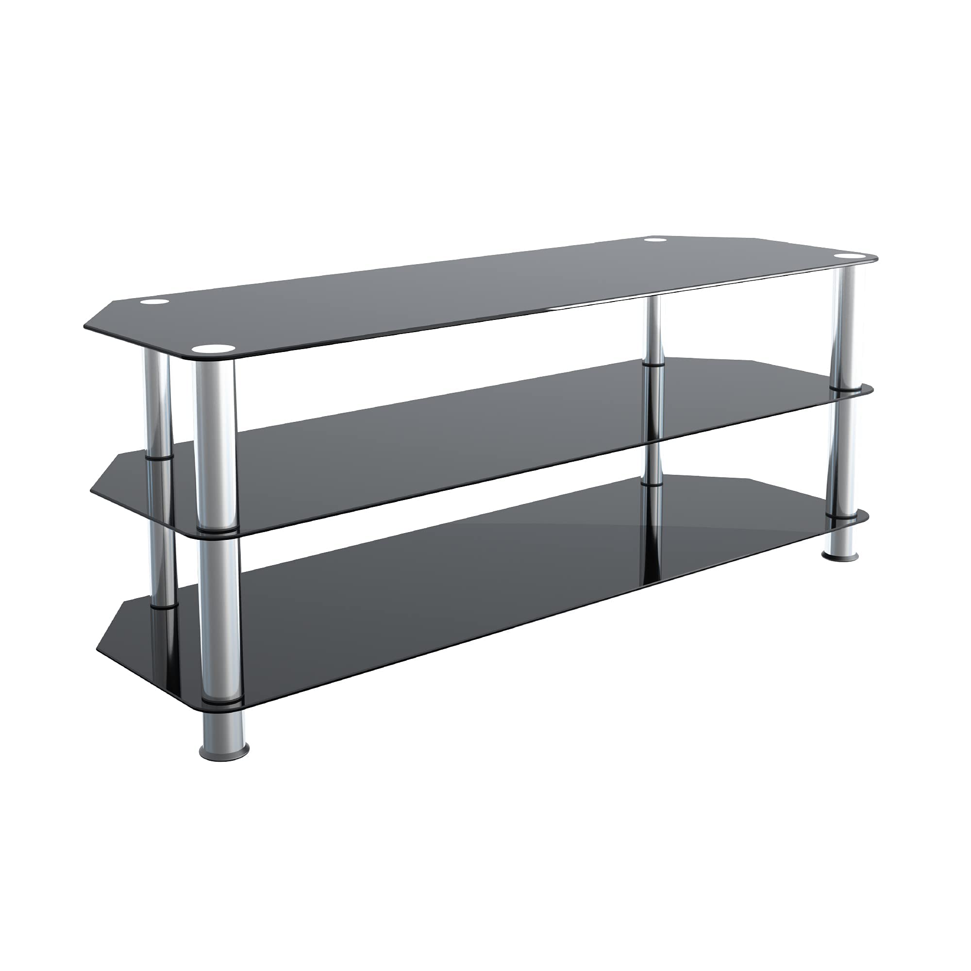 mahara Glass Corner TV Stand – Universal Black Glass TV Unit 125cm wide ...