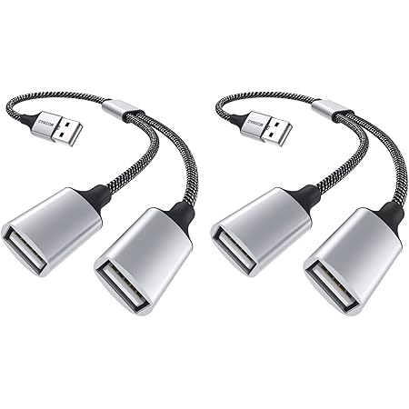 USB 2.0 1 to 2 Y Splitter Cable Adapter, USB 2.0 Type A Male to Dual ...