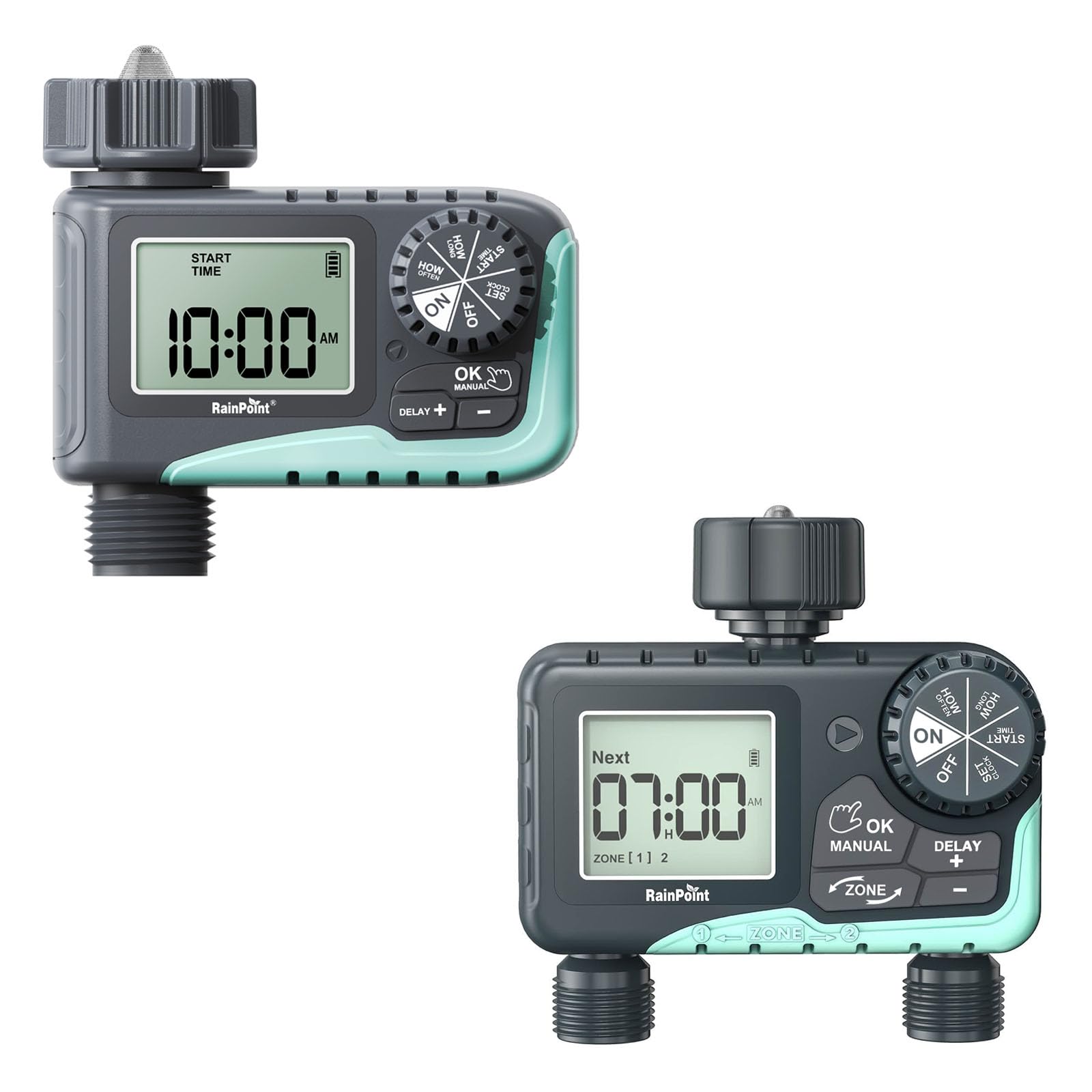 Amazon.com : RAINPOINT Sprinkler Timer 1 Outlet & 2 Outlet, Water Timer ...