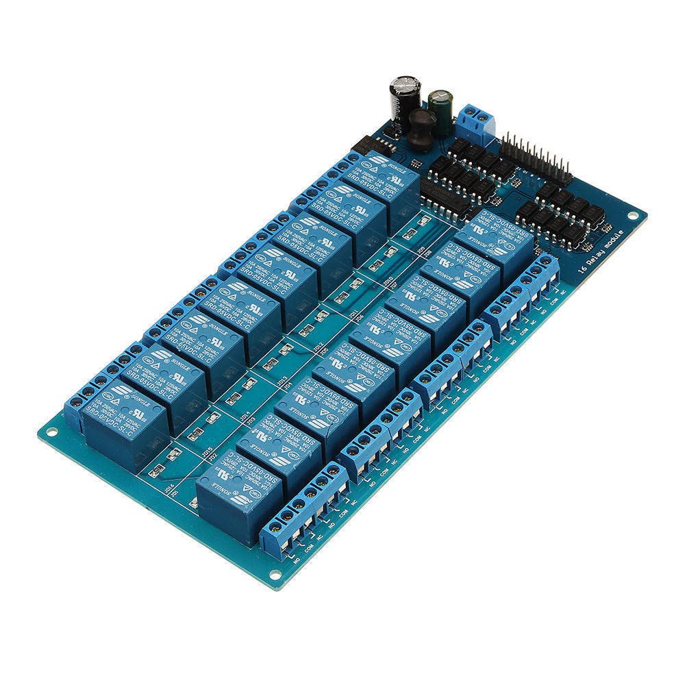 16 Pins Optocouplers 16-Channel 12V Relay Shield Module - Optocoupler ...