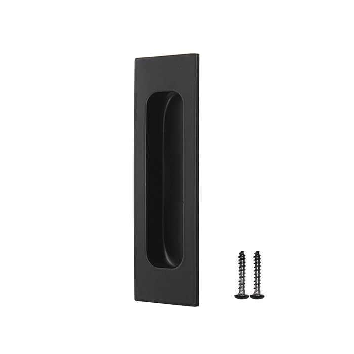 Buy Black Flush Drawer Door Handles Recessed Sliding Pulls Rectangular ...