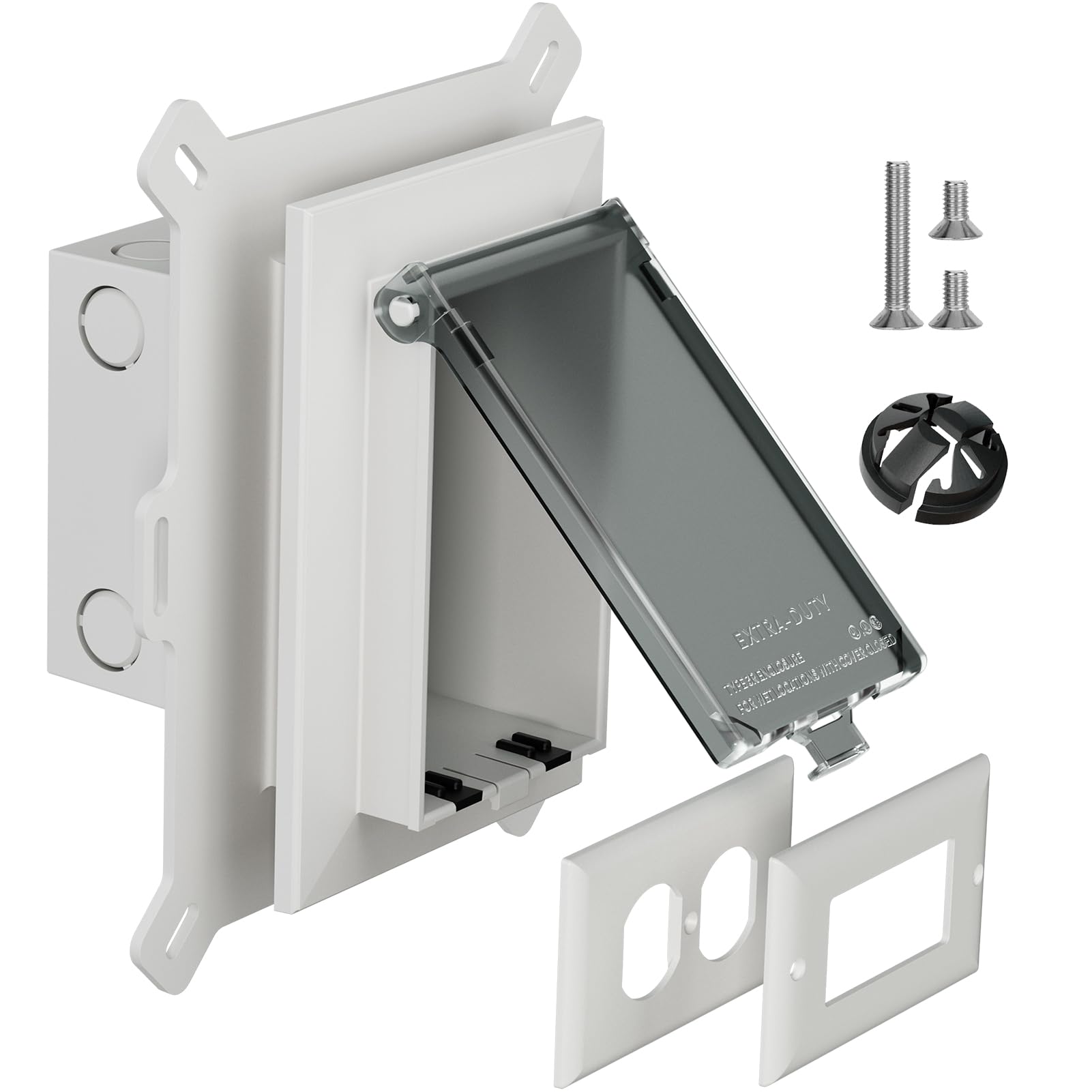 Recessed Outlet Box, DBVS1C-1 Low Profile Electrical Outlet Box, Wall ...