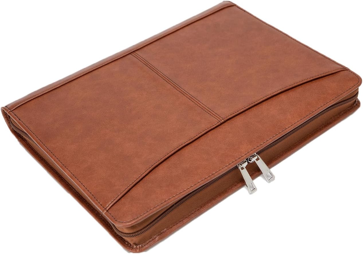 Amazon.com : Geslun Genuine Leather Clipboard Portfolio, Zippered ...
